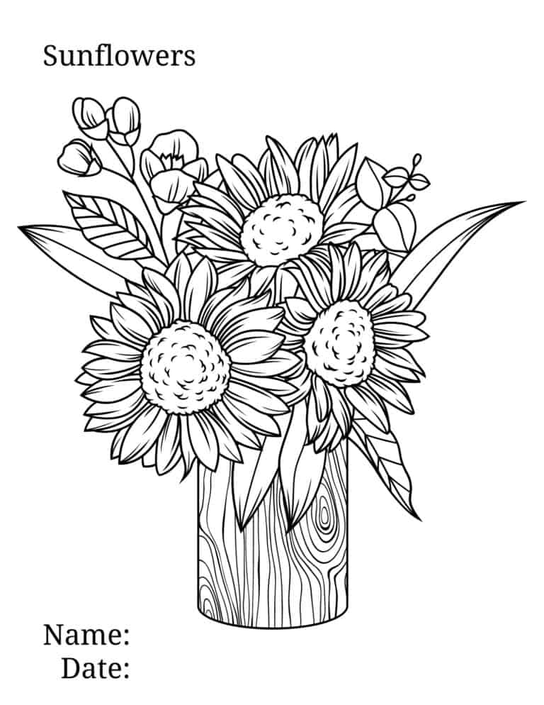 Sunflower coloring page 🌻 🎨 Brighten your day with floral fun!